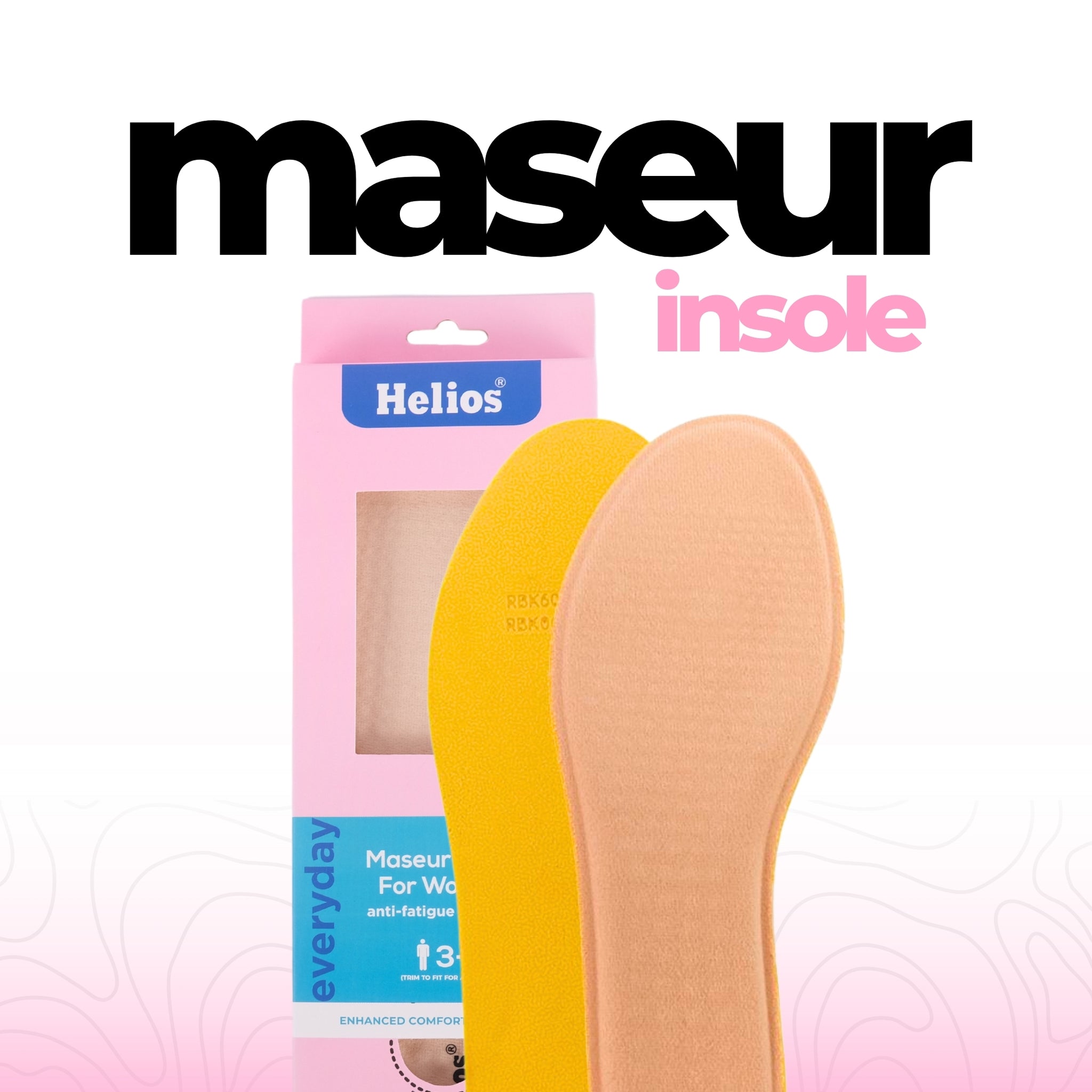 Helios Maseur Insole for Women – Everyday Comfort – Anti-Fatigue Gel Insoles for Tired Feet ...