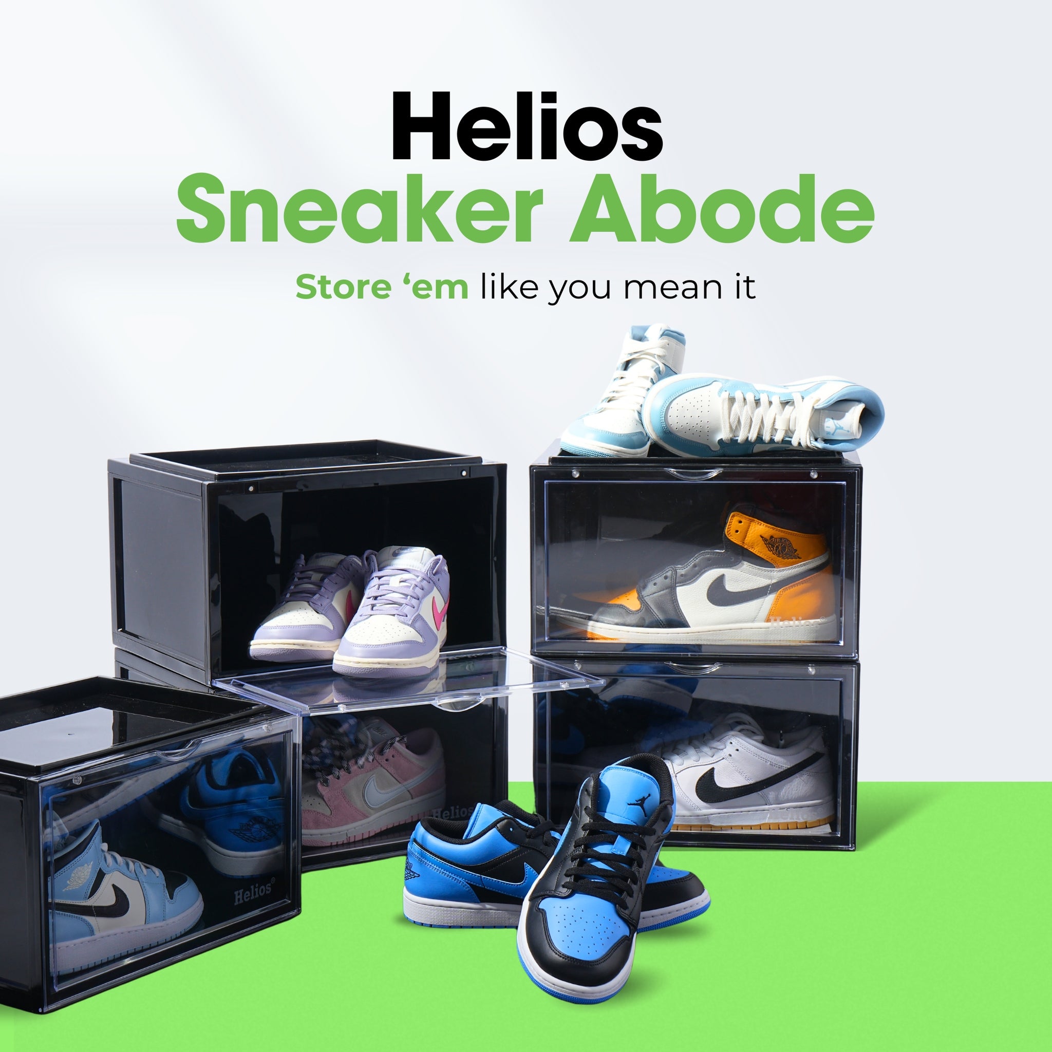 Helios Abode Sneaker Storage Box – Side Drop Design for Displaying ...