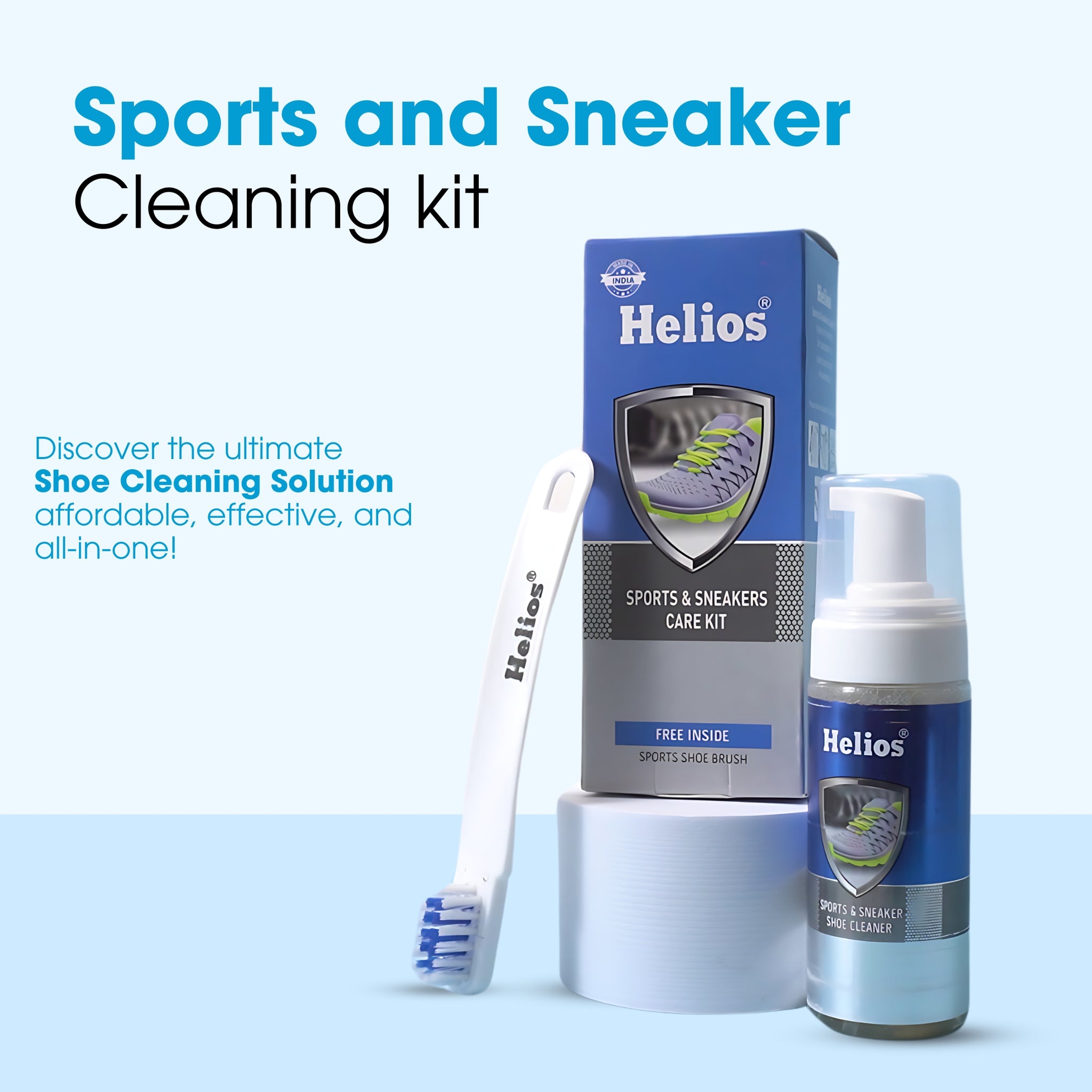 Helios Sports Shoe Care Combo – Cleaner & Brush Kit for Shoe & Sneakers ...