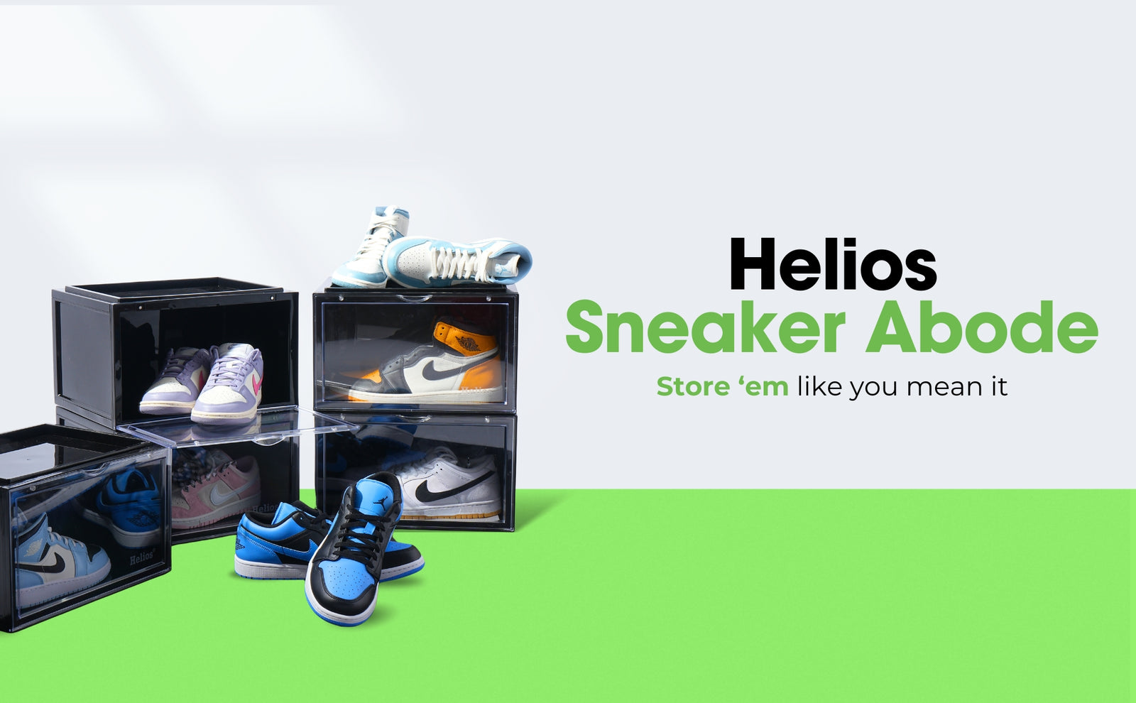 Helios Abode Sneaker Storage Box – Side Drop Design for Displaying ...