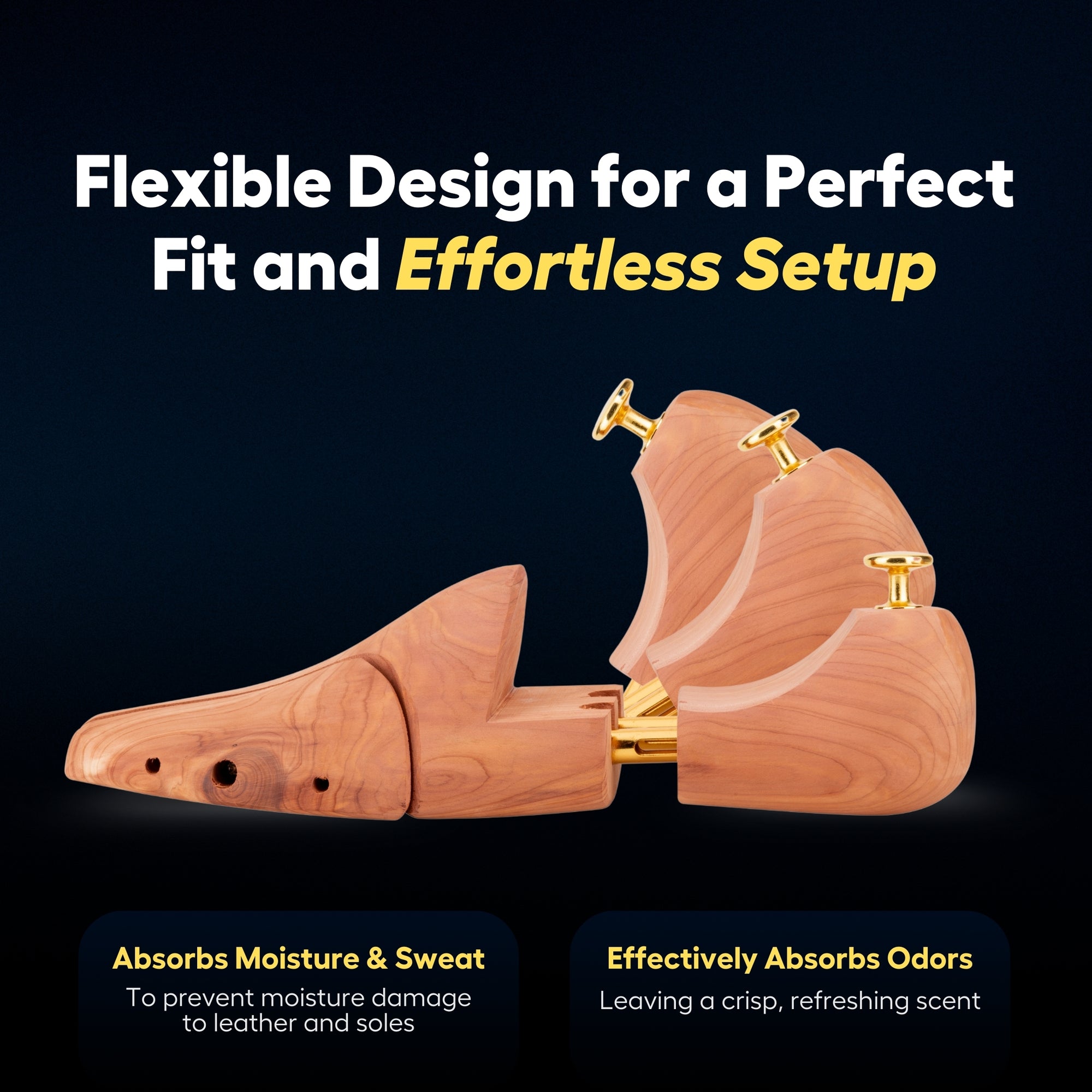 Helios Cedar Shoe Tree, Shoe Trees for Men, Adjustable Shoe Tree, Shoe